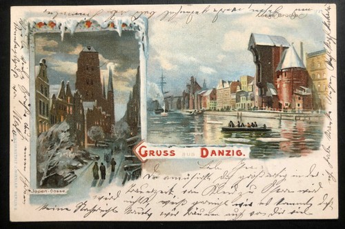 1902 Danzig Germany Christmas Greetings Postcard Cover To Berlin | eBay
