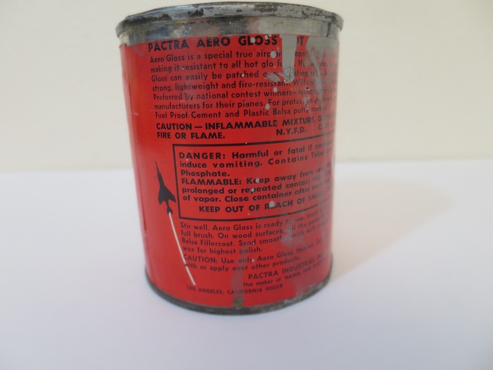 Vintage PACTRA Hot Fuel Proof Aero Gloss Dope Model Airplane Silvaire ...
