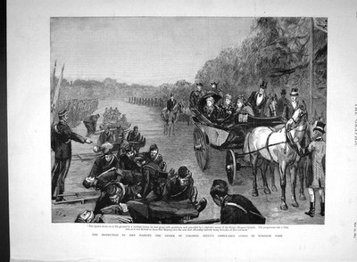 Original Old Antique Print 1893 Queen Inspection Colonel Seely ...