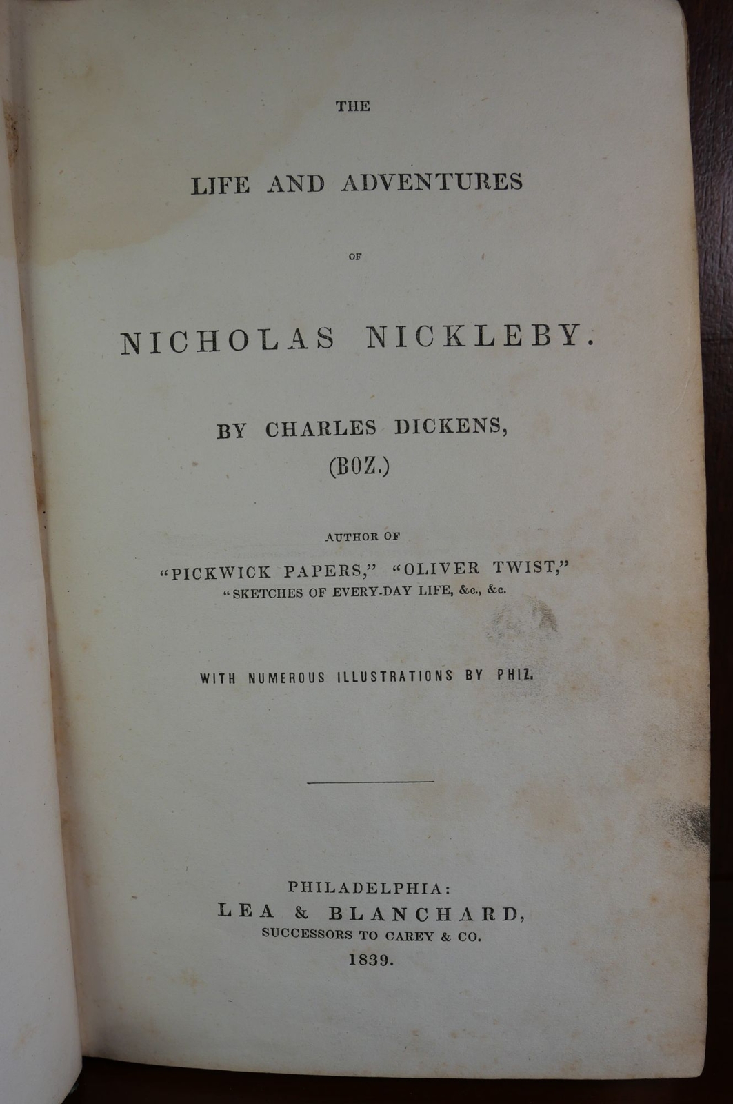 Charles Dickens / The Life and Adventures of Nicholas Nickleby 1st ...
