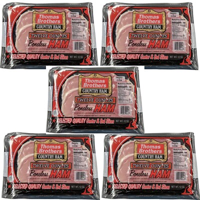 Thomas Brothers Country Ham Gift Pack 5-12 oz Packs of Country Ham in a ...