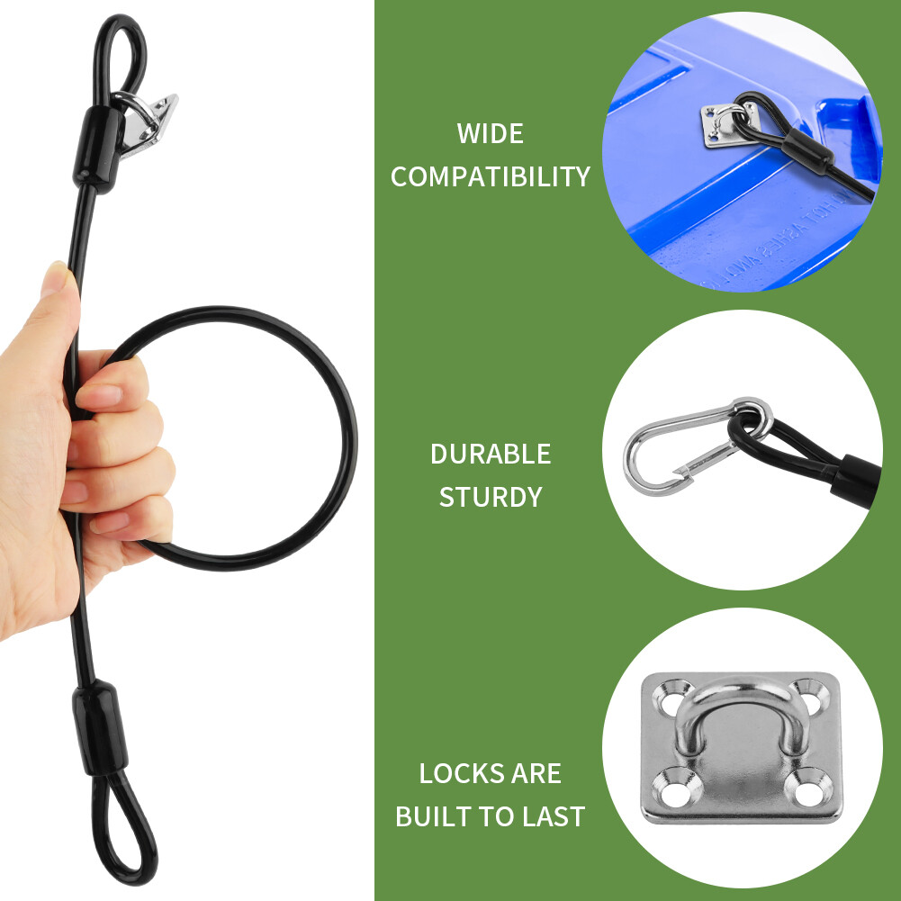 4sets For Litter Prevention With Wire Ropes Trash Can Lock Kit Self ...