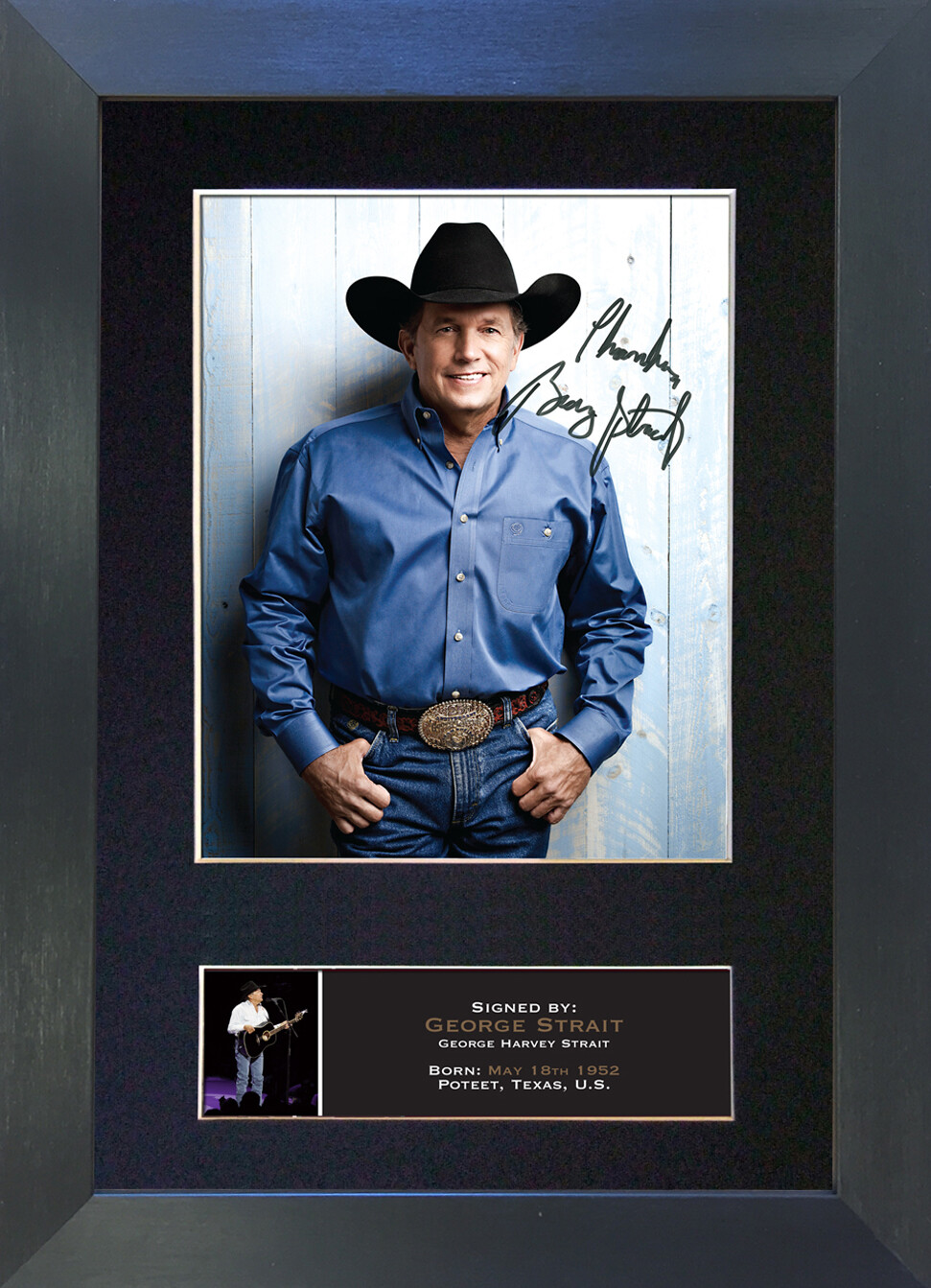 GEORGE STRAIT Signed Mounted Reproduction Autograph Photo Prints A4 787 ...