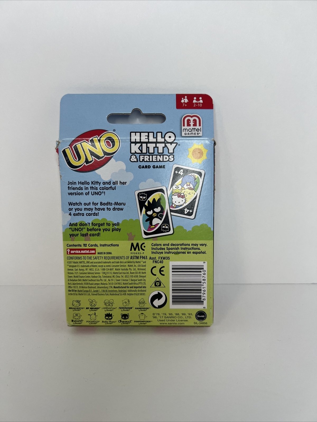 Mattel Sanrio Hello Kitty & Friends Card Game 2017 10c for sale online ...