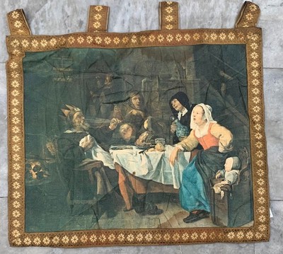 French Tapestry, Vintage Pictorial Tapestry, Party View Tapestry 2x3ft ...