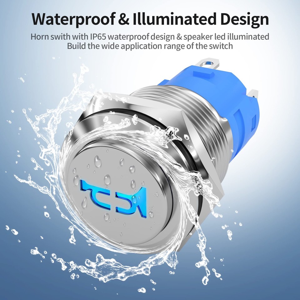 Horn Button Switch 12 Volt Momentary Push Button Switch 12V Air Horn ...