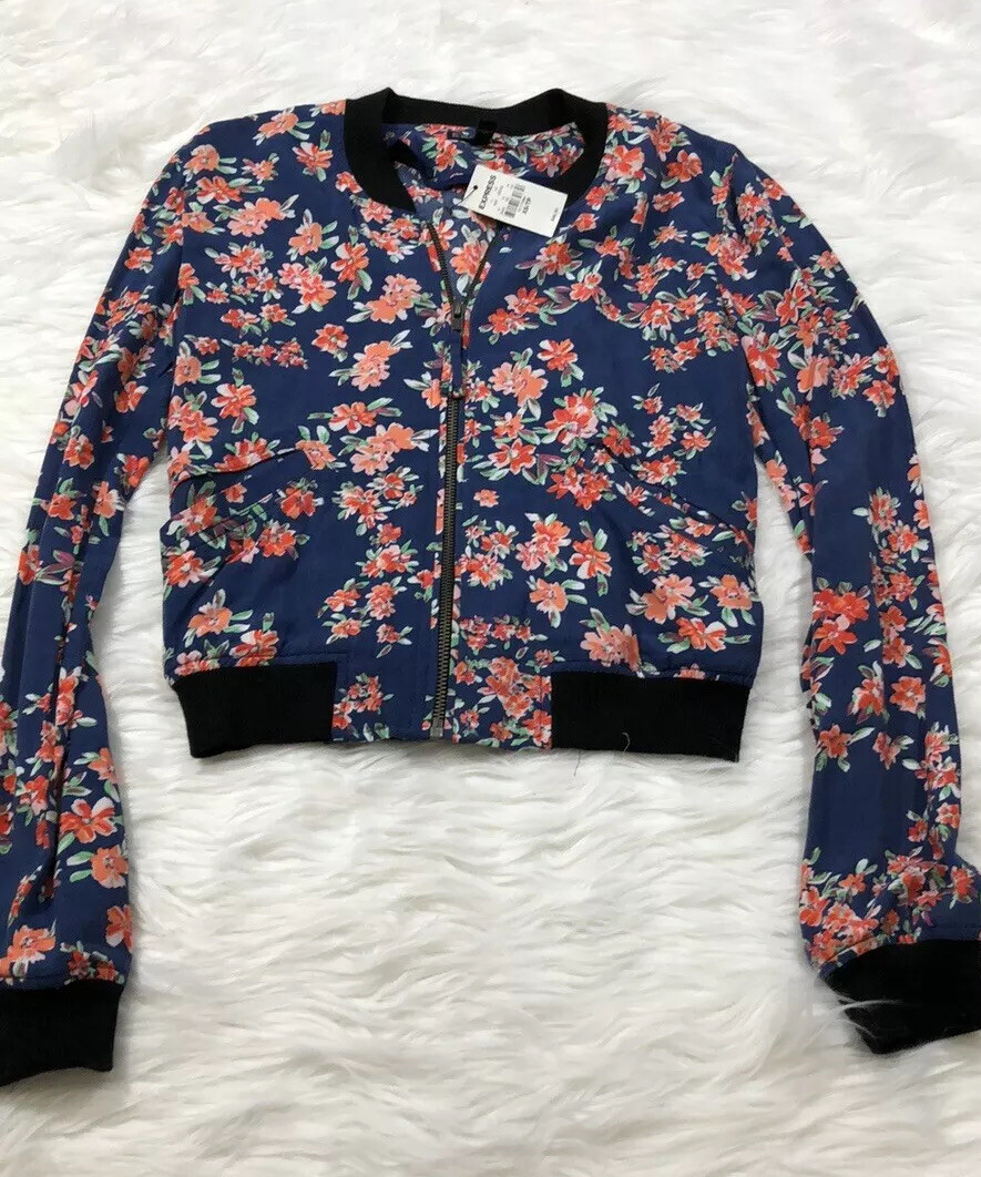 NWT Express Womens Floral Light Jacket Spring/summer /fall xs/tp | eBay