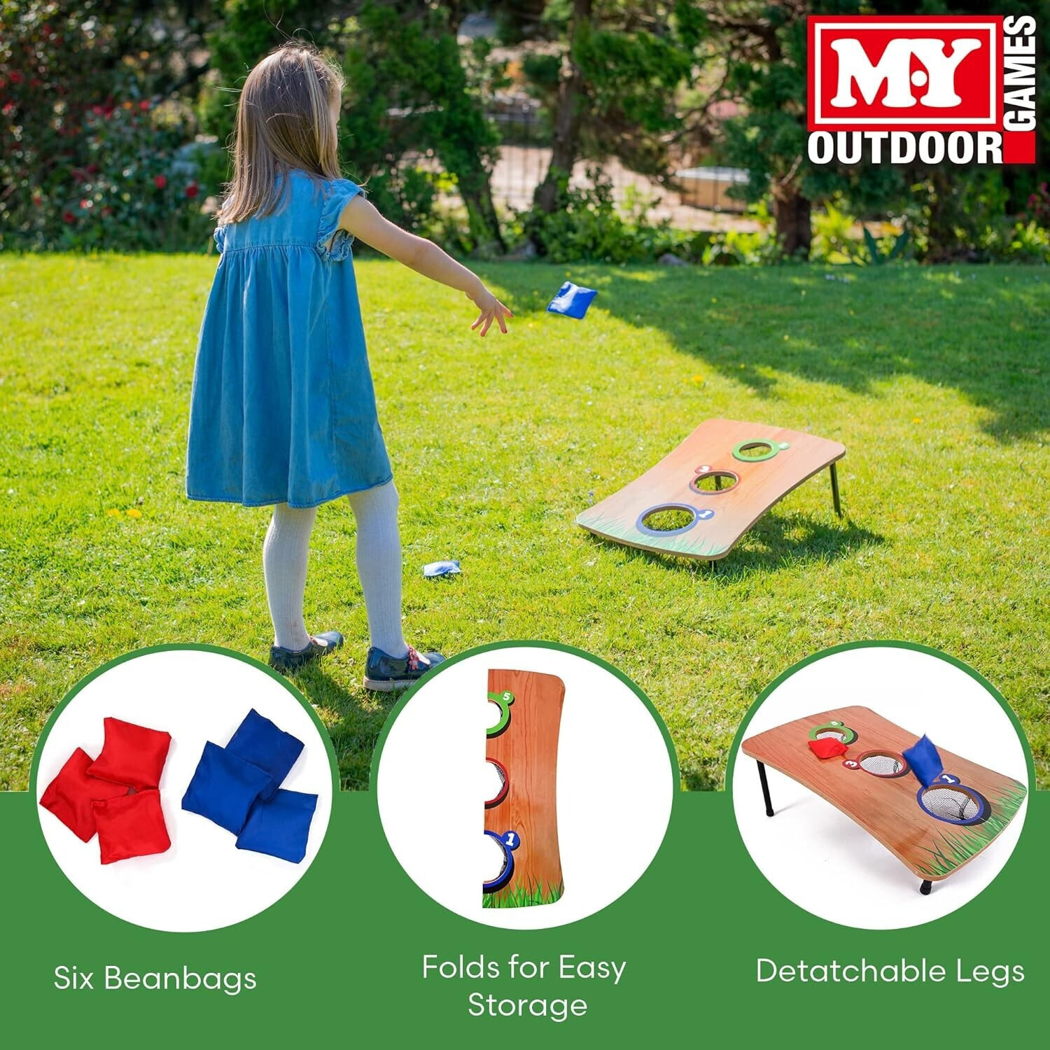 Bean Bag Corn Hole Toss Target Throwing Board Childrens Family Garden ...