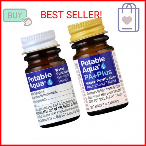 Potable Aqua Water Purification Tablets with PA Plus, Portable and ...