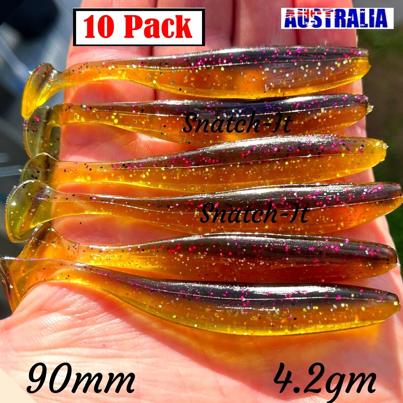 10 Soft Plastic Fishing Lures Paddle TAIL FLATHEAD Bream Bass Redfin ...