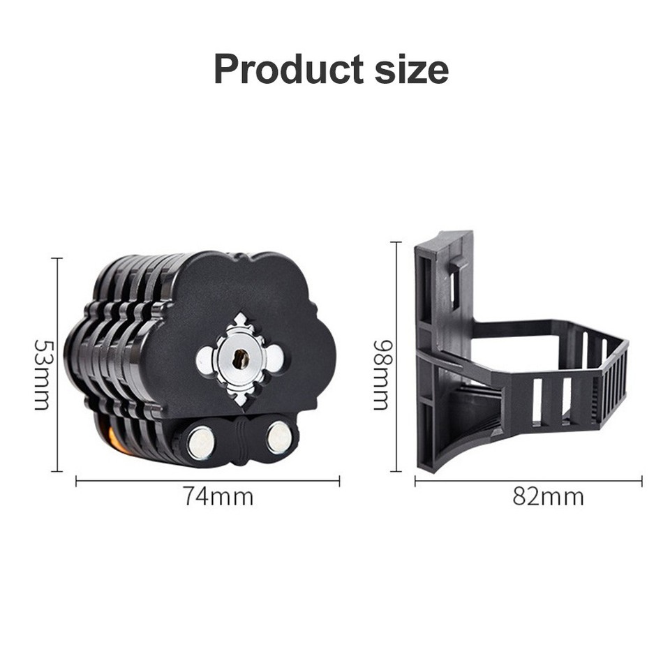 Foldable Bike Chain Lock Scooter E-bike Bicycle Security Lock Bracket 3 ...