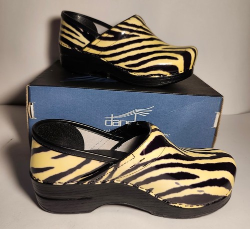 Dansko Professional Zebra Print patent leather clogs 37 Brand New w Box ...