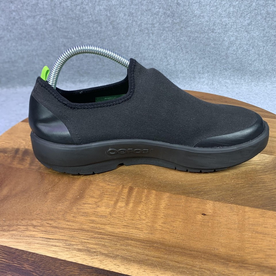 Oofos OOmg eeZee Shoes Mens Size 8 Black Canvas Slip On Recovery ...