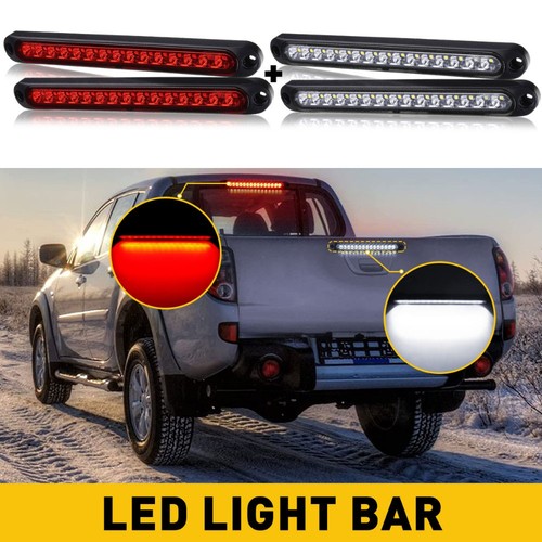 White Red LED Truck Trailer 3rd Brake Light Reverse Backup Strip Lamp ...
