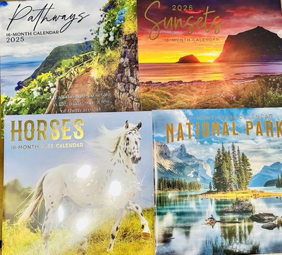 Bundle of 4 2025 16-Month Calendars – Pathways, Sunsets, Horses ...
