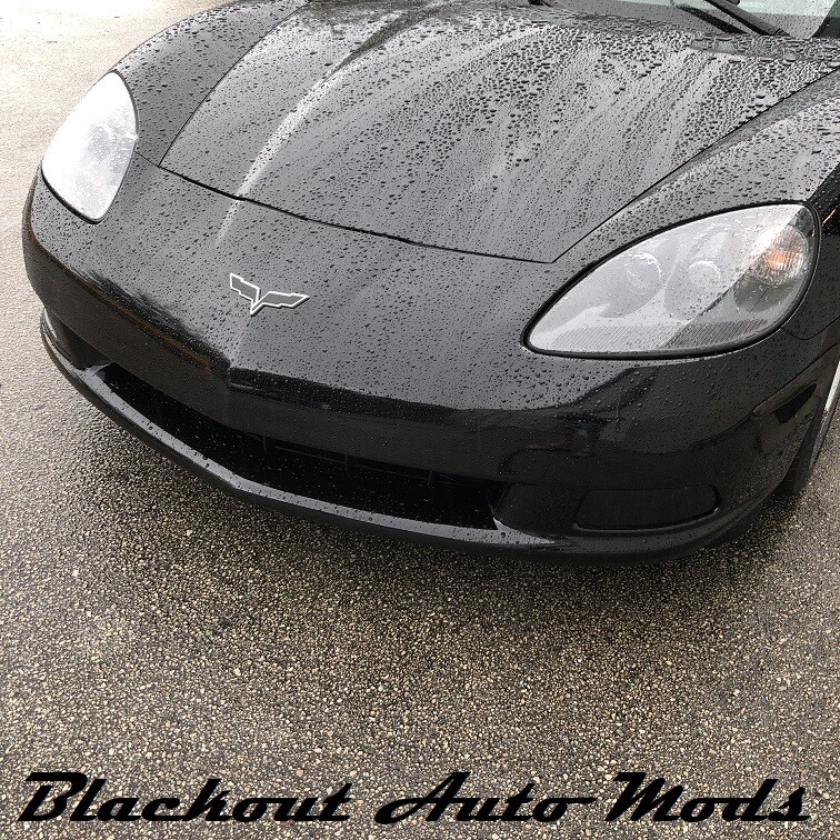 C6 Corvette Flag Emblem Overlay Decal Black Carbon Fiber 2005-2013 Z51 ...