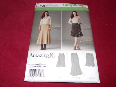 🌹SIMPLICITY #2058 - LADIES FULL FIGURE AMAZING FIT SKIRT PATTERN 10-28W ...