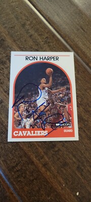 1989-90 HOOPS SIGNED AUTO CARD RON HARPER CAVALIERS CLIPPERS BULLS ...