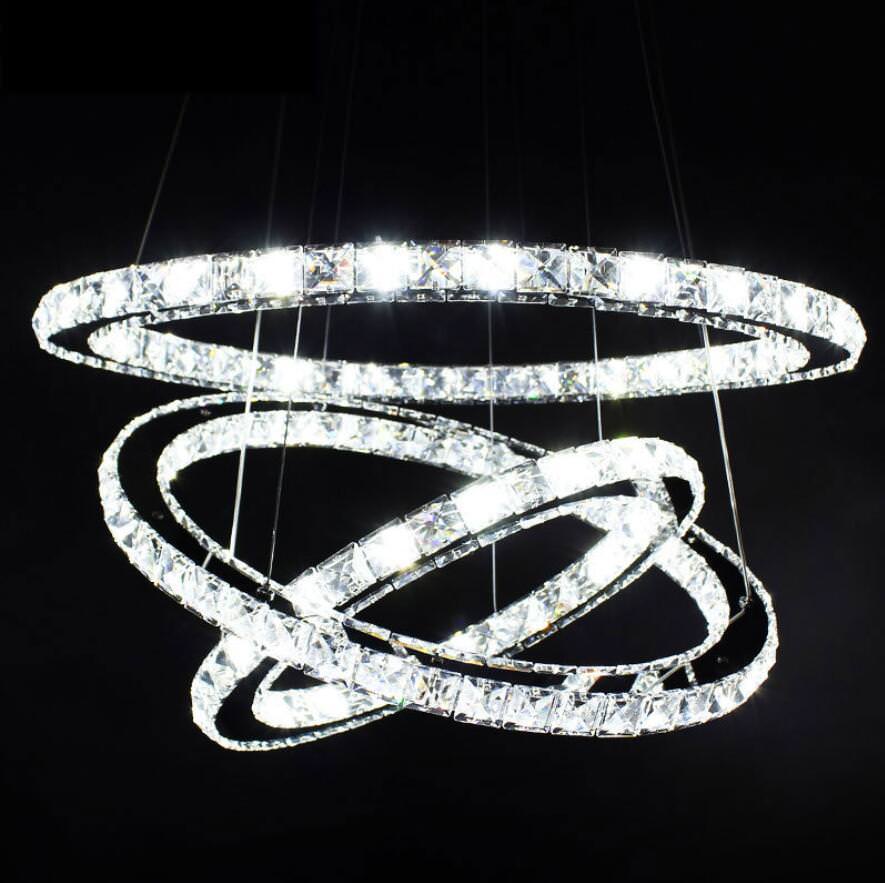 Luxury Ring Crystal Chandelier LED Ceiling Lamp Living Room Pendant ...