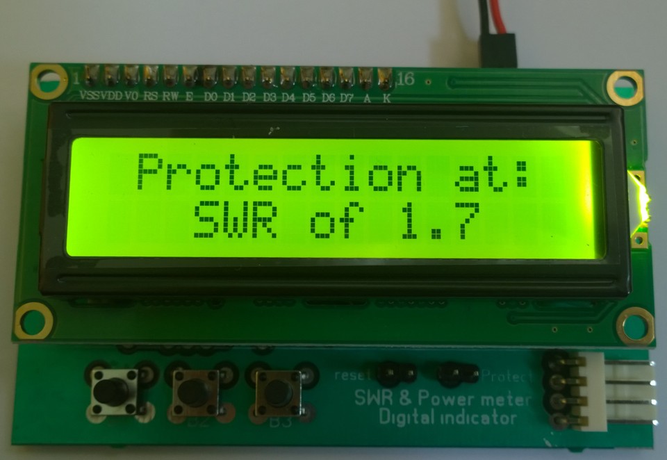 SWR Power digital meter kit with protection LCD HF 2-50 Mhz up to 1500W ...