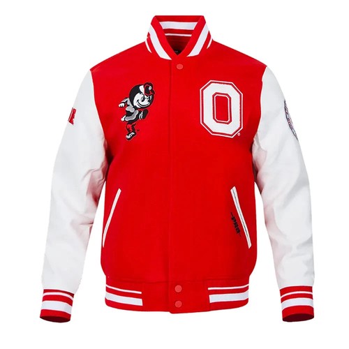 Letterman Classic Ohio State University Red and White Varsity Jacket | eBay