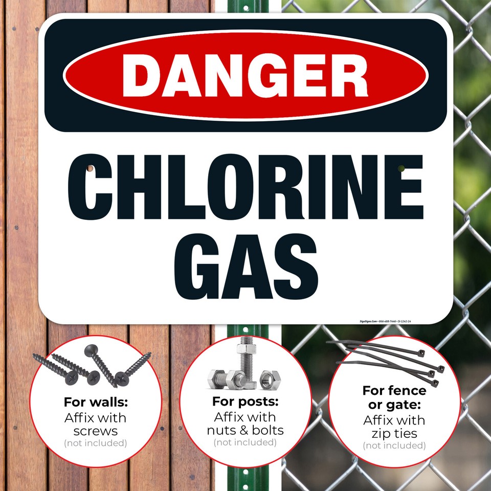 Danger Chlorine Gas Sign, OSHA Danger Sign, | eBay