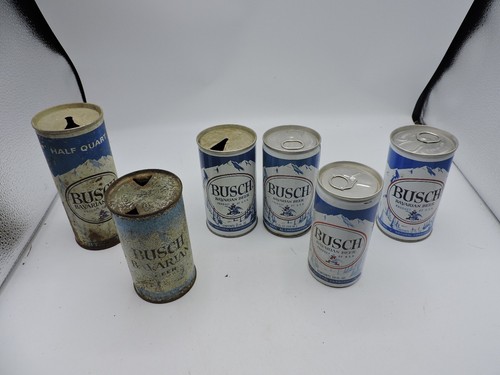 Lot of 6 Vintage Busch Beer Cans ALL DIFFERENT EMPTY Pull Tab ...