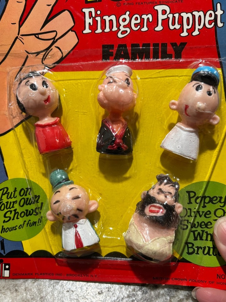 Vintage Popeye Finger Puppet Family No 4107 Denmark Plastics on ...