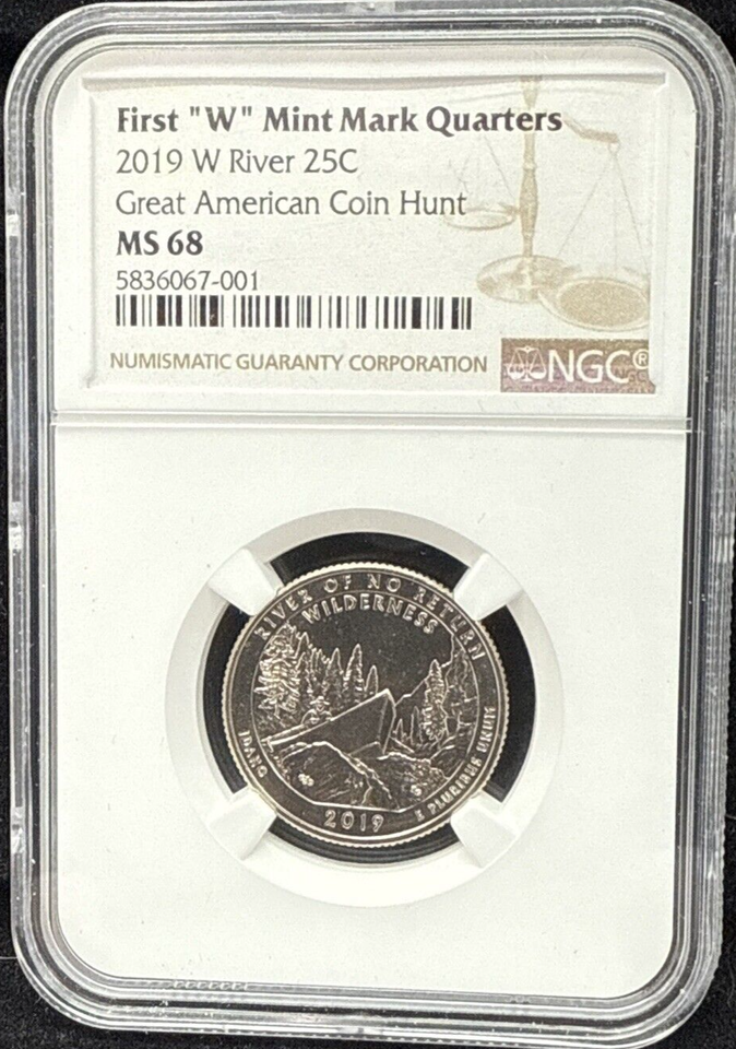 5 Coin Set 2019-W Point Quarters NGC MS68 Memorial Lowell River Pacific ...