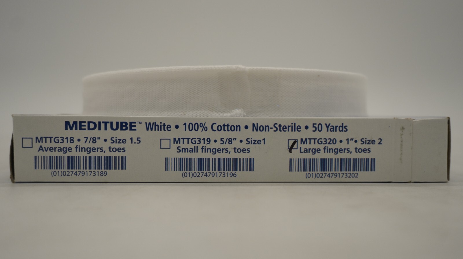 Meditube Cotton Tubular Gauze Size 1" x 50 Yards MTTG320 Large Fingers ...