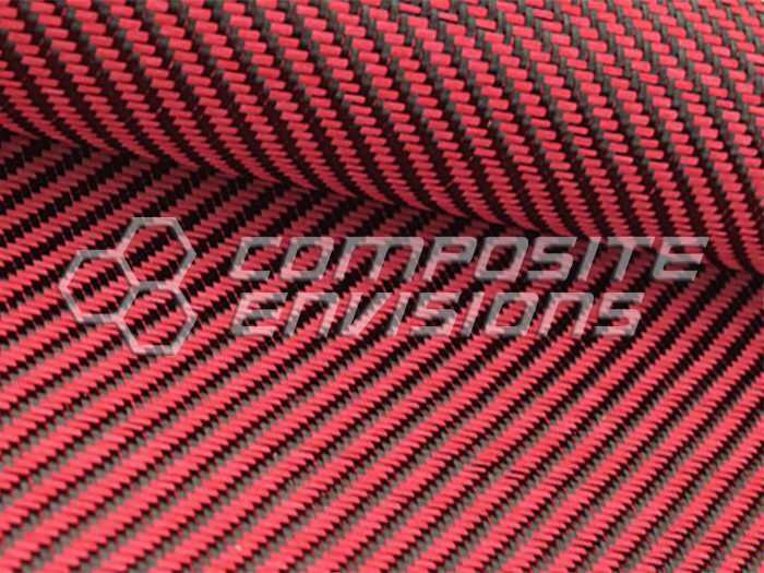 Carbon Fiber/Red Dyed Fiberglass Fabric 2x2 Twill 3k 50"/127cm | eBay