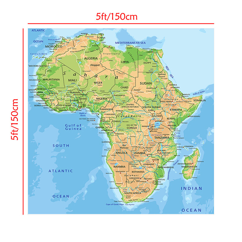 Landform Map Of Africa Namibia Topographic Map Map Of Namibia