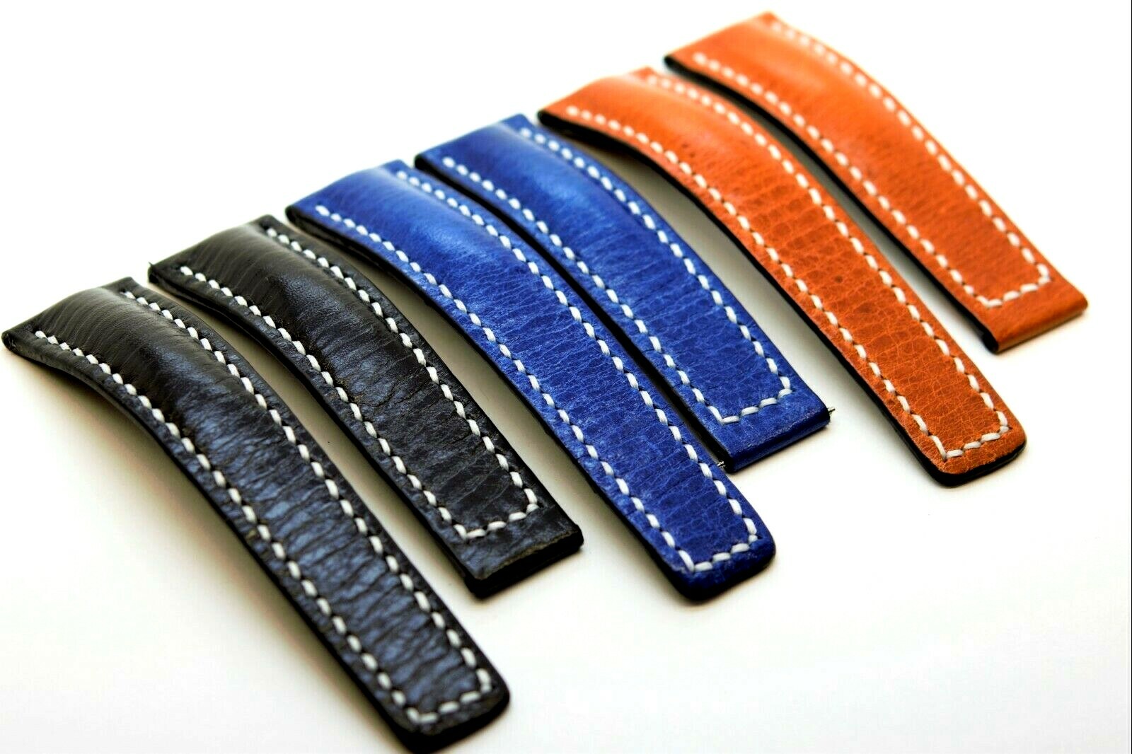 Leather watch strap band handmade 24/22mm,fits BREITLING Navitimer ...