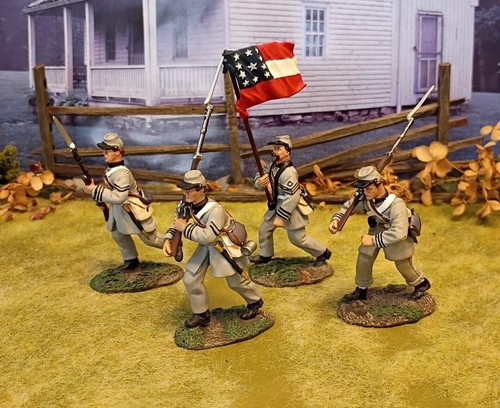 ACW Civil war Britains rare Reb Flag 4pc Manassas set 56mm metal fits ...