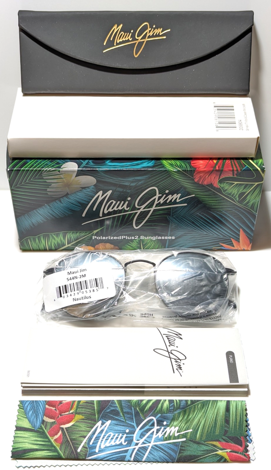 NEW Maui Jim Nautilus Black Titanium Polarized Mirrored Black ...