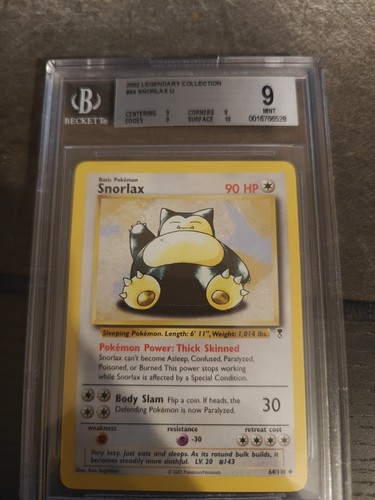 Vintage (2002) Pokemon TCG Snorlax Legendary Collection BGS 9 | eBay