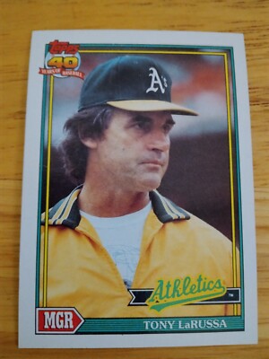 1991 Topps Tony LaRussa Manager Card #171 Oakland Athletics | eBay