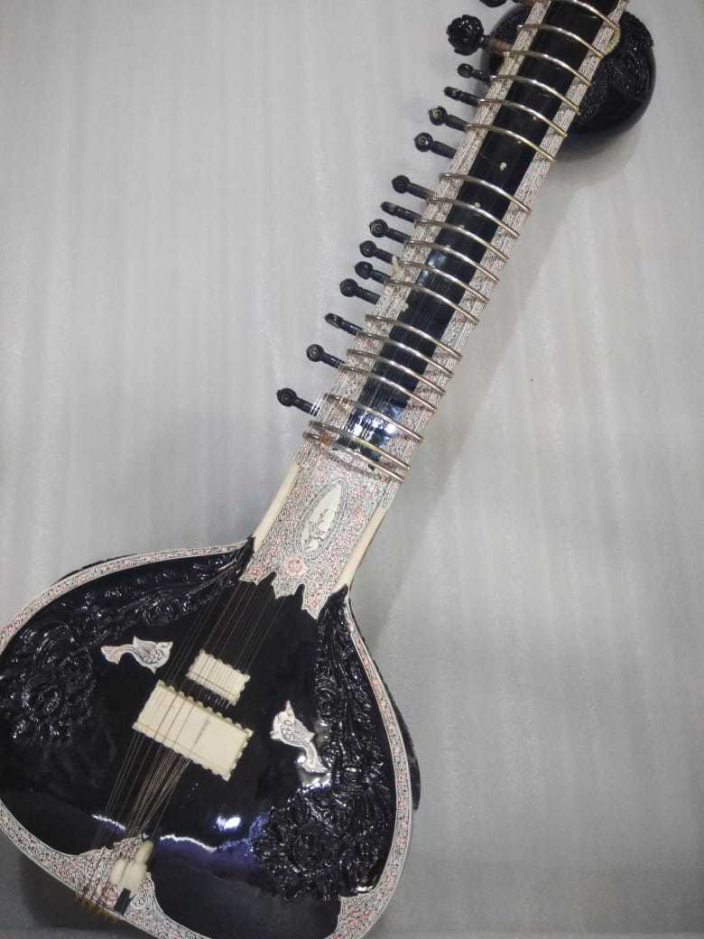 SITAR CONCERT QUALITY,DESIGN ON ORIGINAL CELULOID UNIQUE ART HAND WORK ...