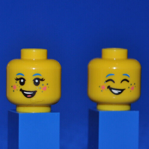 LEGO PARTS - 1X MINIFIGURE HEAD/FEMALE/STAR HEART FACE PAINT/SMILE/DUAL ...