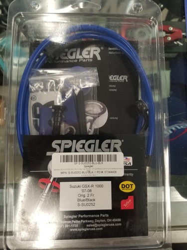 Spiegler Front Brake Line Kit 07-08 GSXR 1000 Blue/Black Original ...