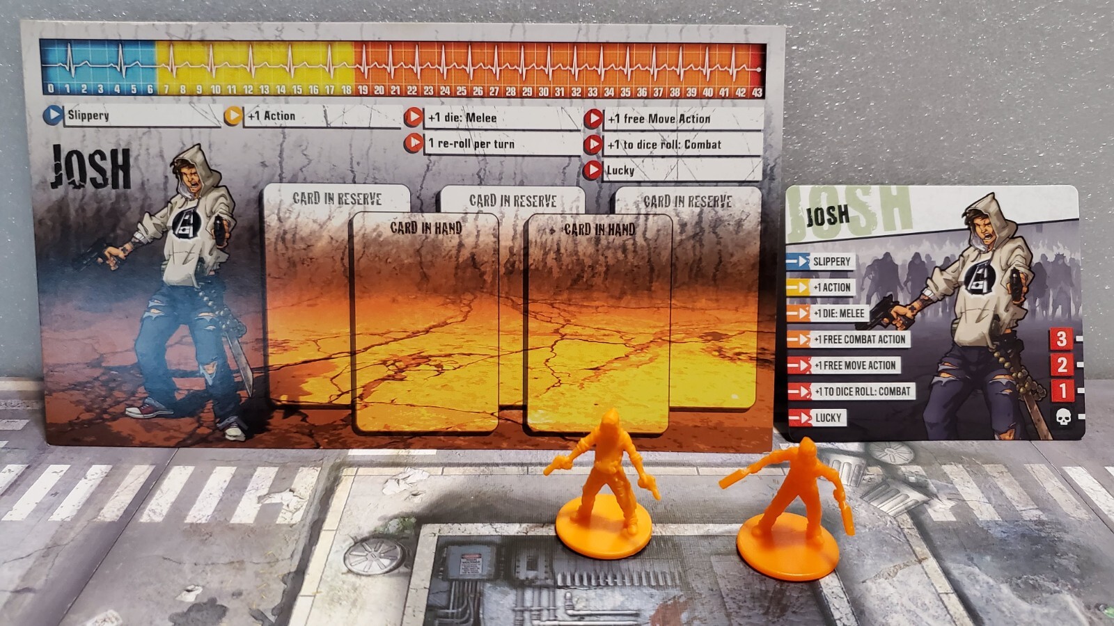 Zombicide 1st Edition Survivor Josh with 2nd Edition Card and Zombivor ...