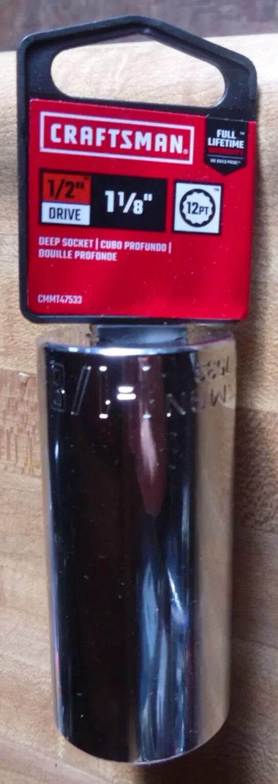 CRAFTSMAN Deep Socket, SAE, 1/2-Inch Drive, 1-1/8-Inch, 12-Point ...
