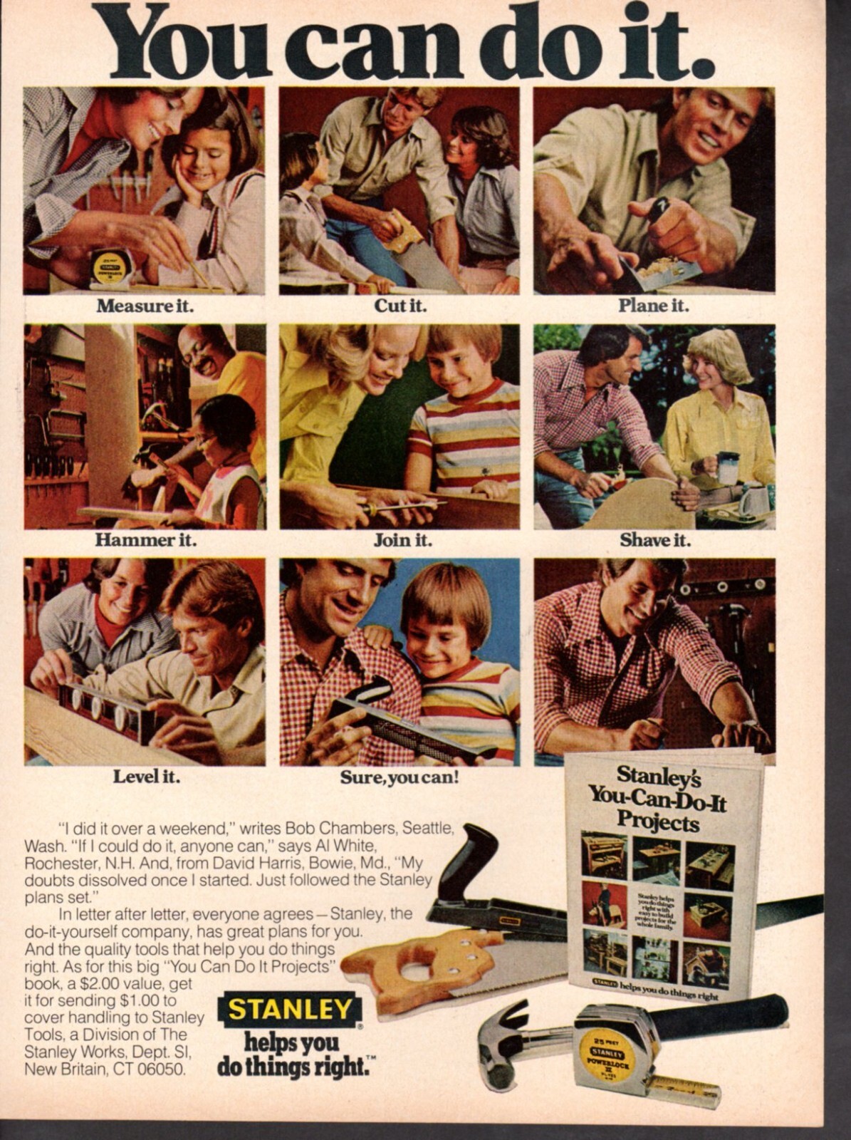 Vintage advertising print ad Stanley Tools You Can Do It do things ...