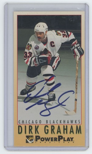 1993-94 Fleer PowerPlay auto hand sign Dirk Graham Chicago Blackhawks ...