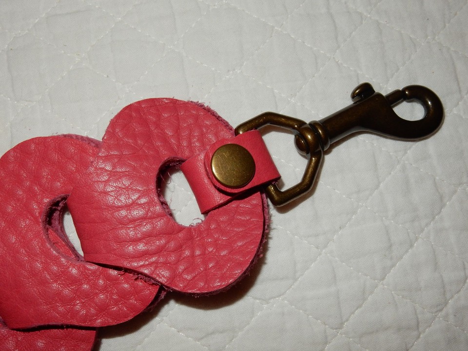 Go Forth Goods Pink Oval Pebbled Leather Link Purse Bag Strap - Made in ...