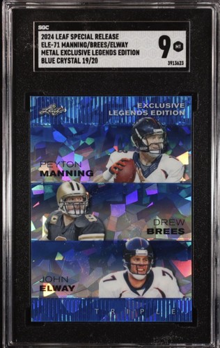 2024 Leaf Metal Three Legend Exclusive Blue crystal 19/20 Manning Brees ...
