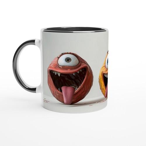 Funny Monster Face Coffee Mug - Quirky Ceramic Character Design | eBay