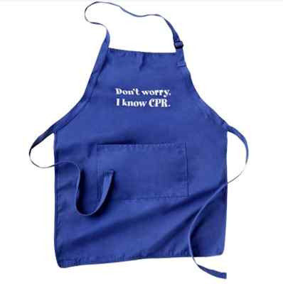 Apron - Solid Blue with Don't worry I know CPR - 100% Cotton By Nurse ...