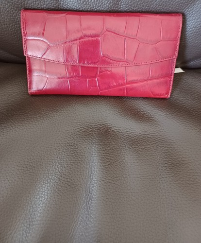 Michael Rome Wallet Croco Embossed Burgundy For M Fine Leather Made in ...