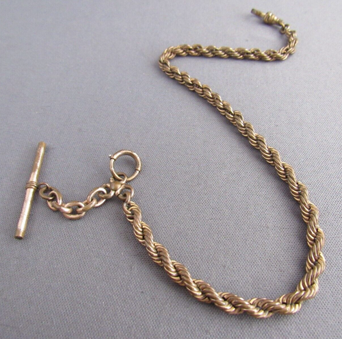 VINTAGE SOS & CO 12K GF TWIST ROPE POCKET WATCH CHAIN KEY FOB | eBay